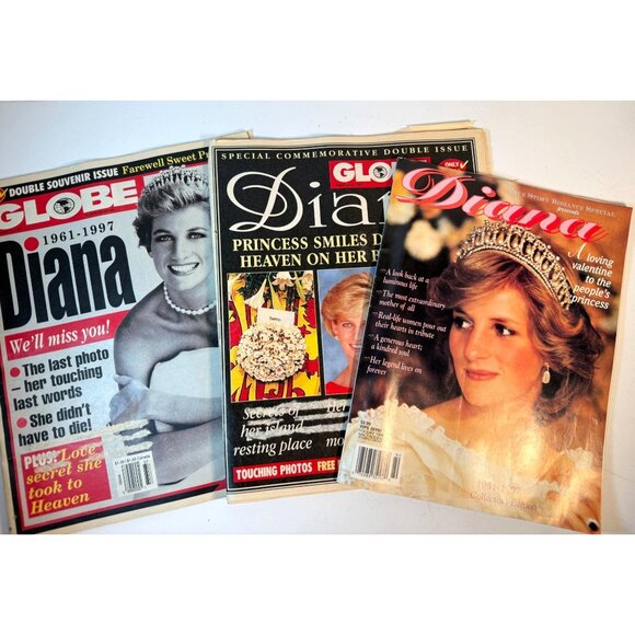 Other | Vintage 199s Princess Diana England Royalty Magazine Globe ...